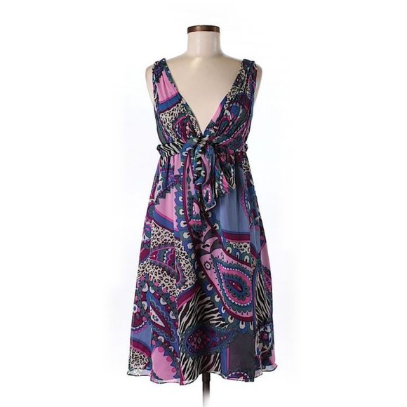 Tibi | Dresses | Tibi Paisley Animal Print Silk Vneck Dress Sz | Poshmark